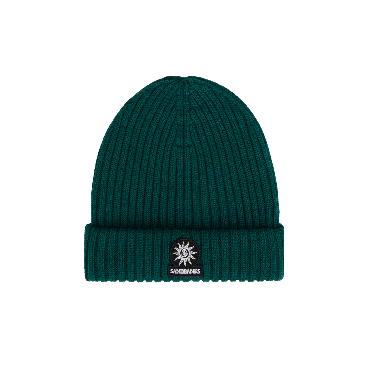 Sandbanks Merino Wool Ribbed Beanie - Emerald Green