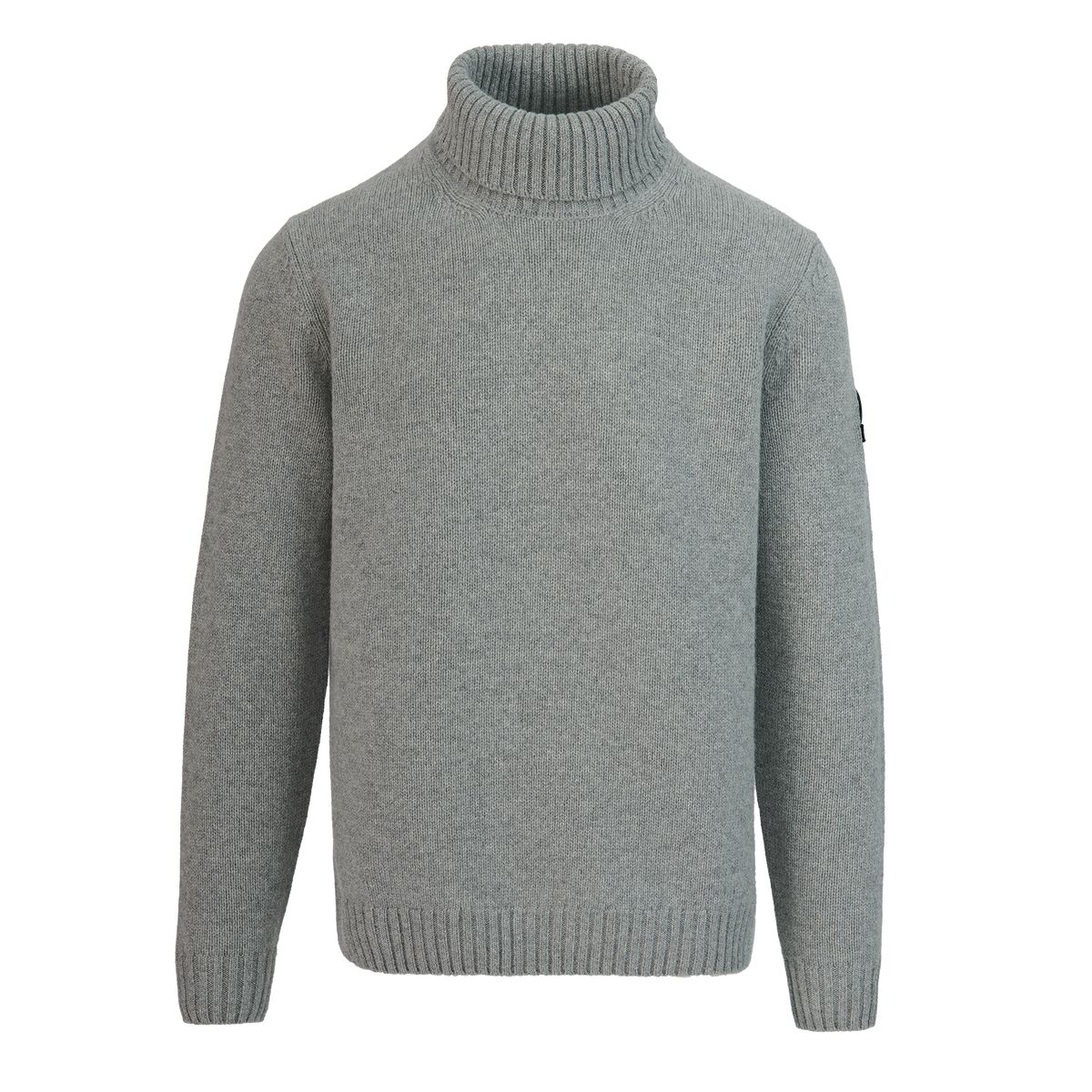 Sandbanks Merino Wool-Cashmere Blend Roll Neck - Light Grey