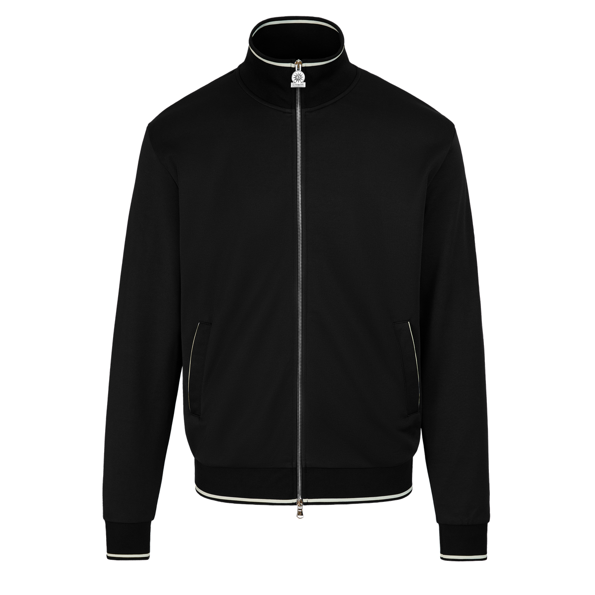 Sandbanks Metal Zip Tricot Track Jacket - Black