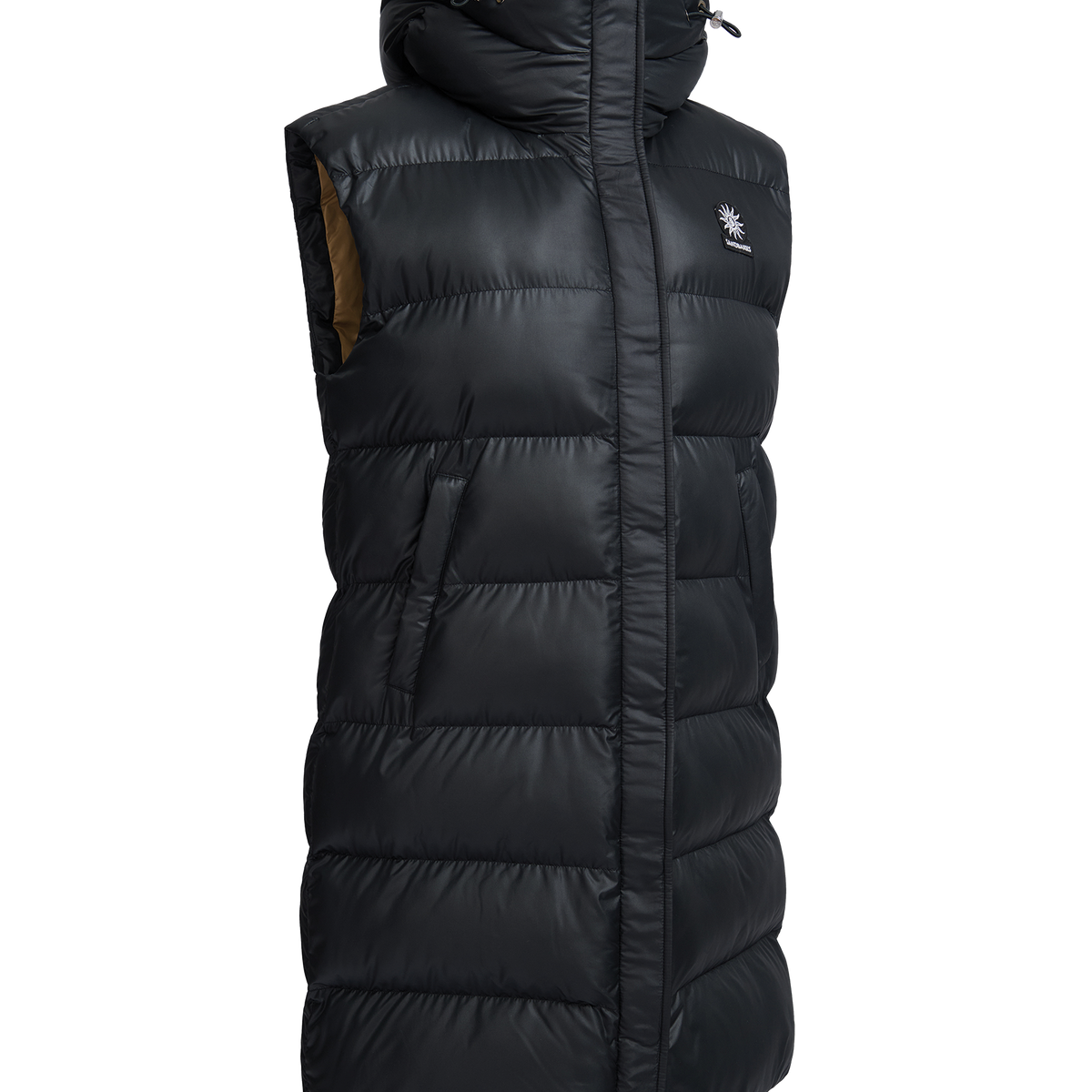 Sandbanks Shell Bay Hooded Long Gilet - Black