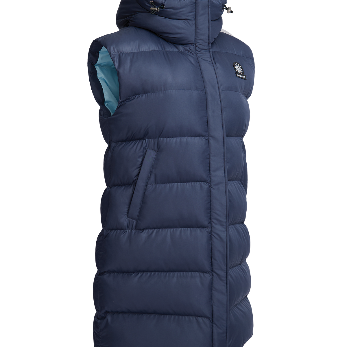 Sandbanks Shell Bay Hooded Long Gilet - Navy